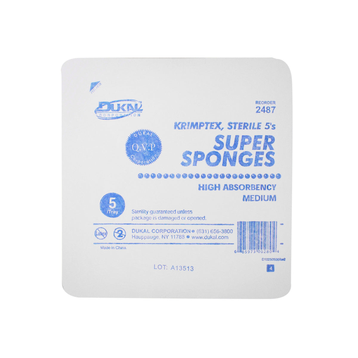 Sterile, Super Sponge, Medium, 5/ tray – GoBioMed