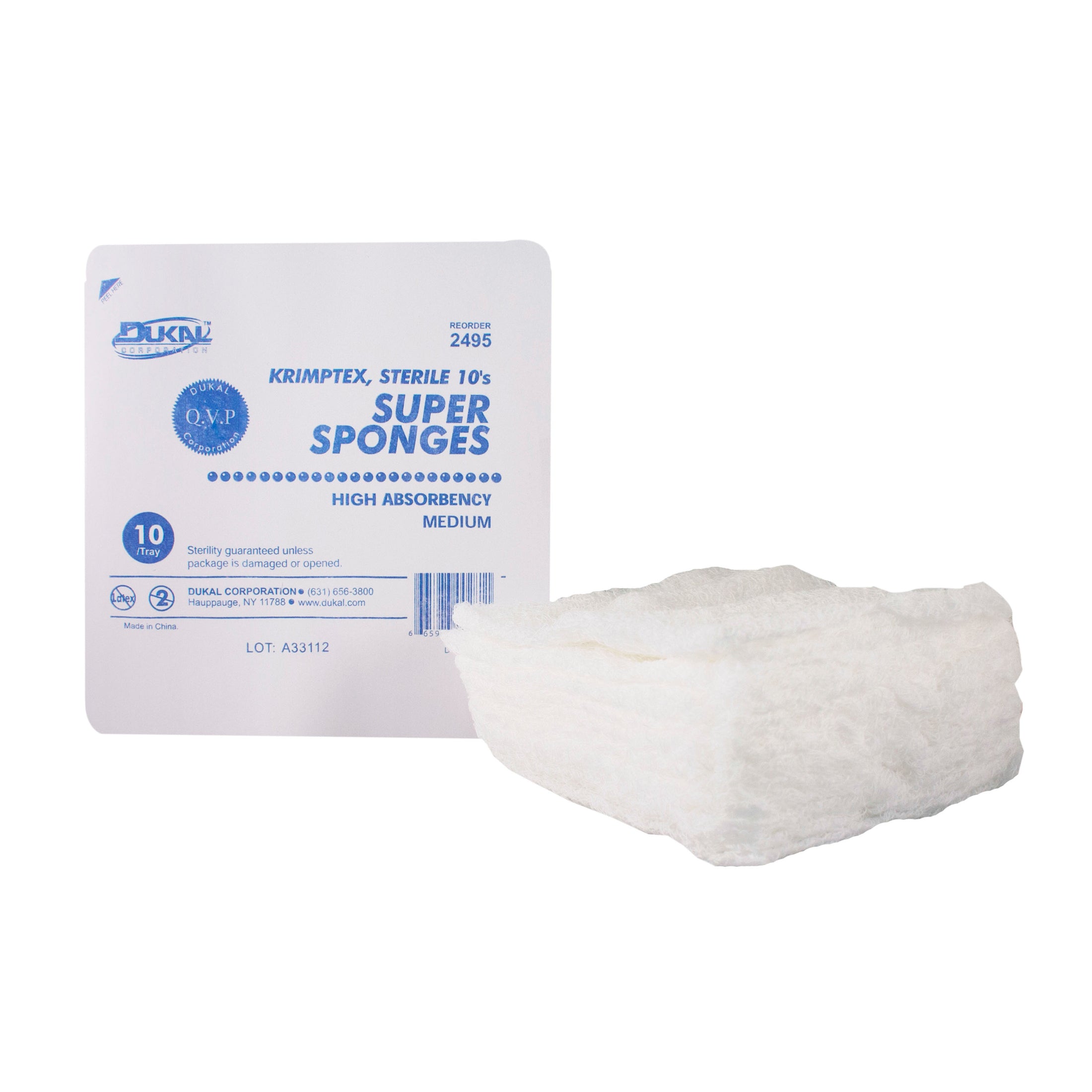 Sterile, Super Sponge, Medium, 10/Tray – GoBioMed