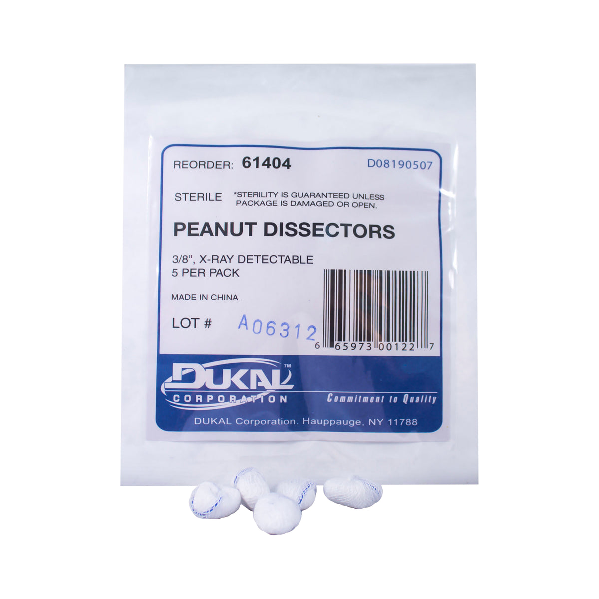 Peanut Sponge, Sterile 5's, No Holder – GoBioMed
