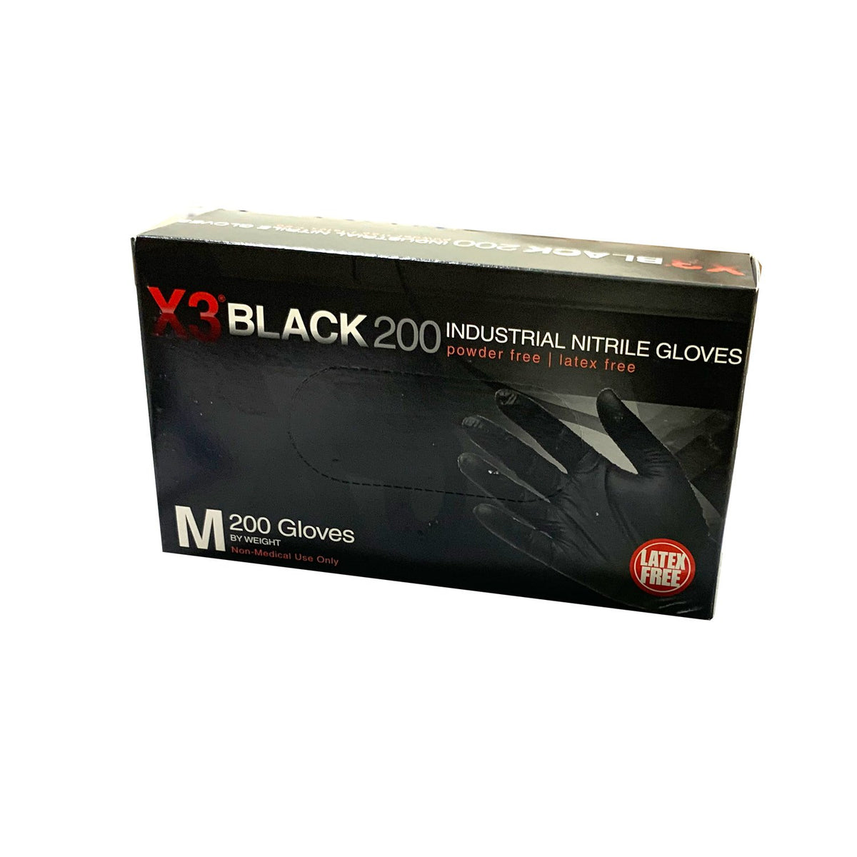 AMMEX - X3 Industrial Disposable Black Nitril Gloves, 200/Box – GoBioMed
