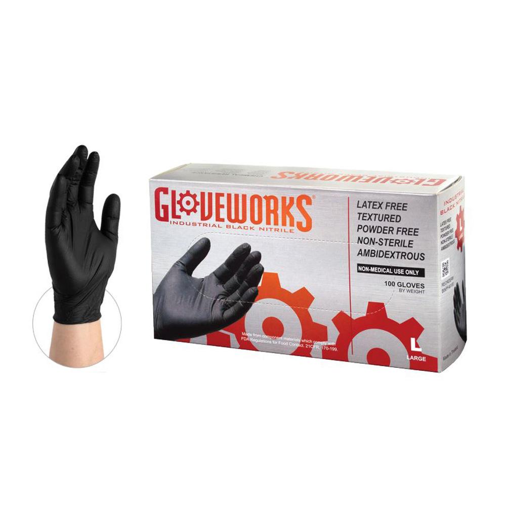 AMMEX - 5 Mil Black Nitrile Gloves, 100/Box – GoBioMed