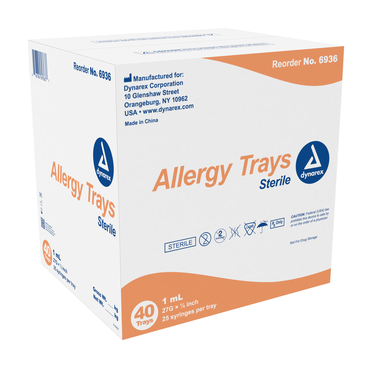 Dynarex -Allergy Non-Safety Syringe Tray - 1cc 27G, 1/2" – GoBioMed